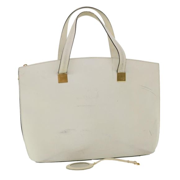 Celine | Bags | Celine Shoulder Bag Leather White Auth 379 | Poshmark